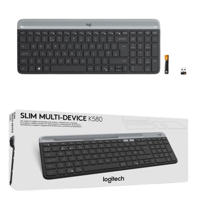 Logitech SLIM MULTI-DEVICE K580 WIRELESS (Graphite) | Keyboard | Tech ...